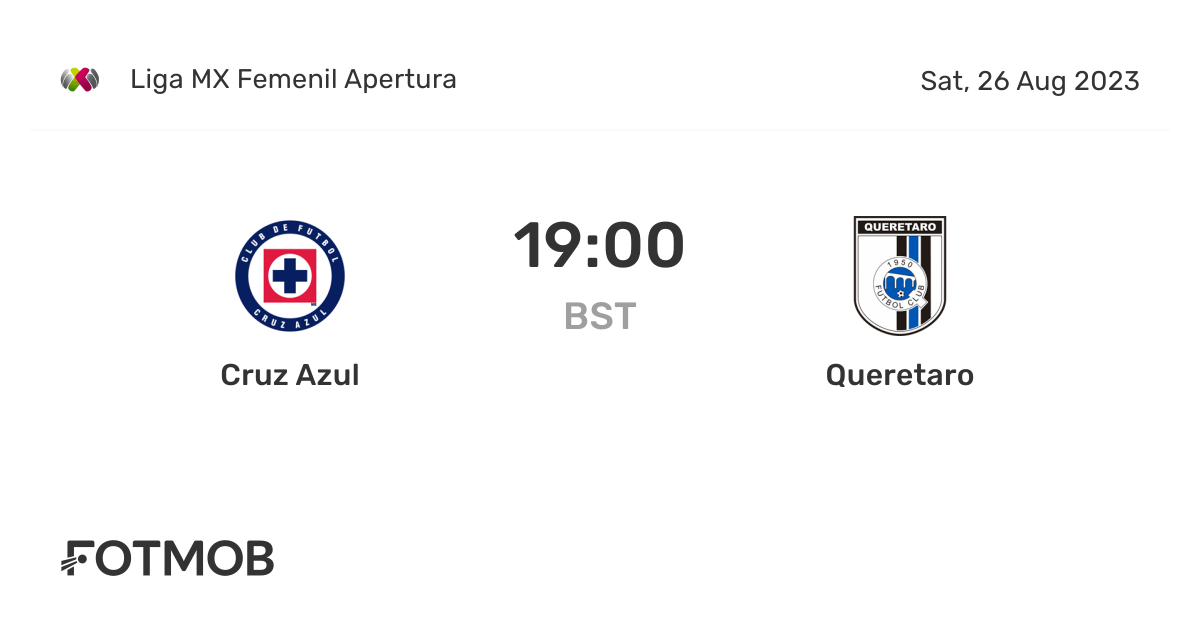 Cruz Azul vs Queretaro - live score, predicted lineups and H2H stats.