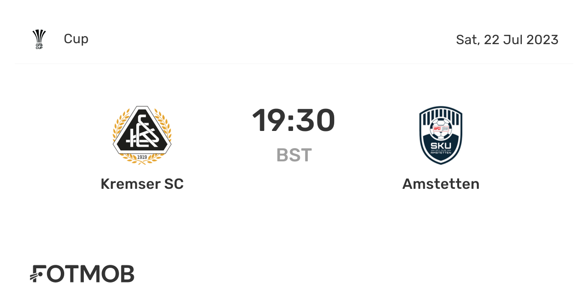 Kremser SC vs Amstetten - live score, predicted lineups and H2H stats.