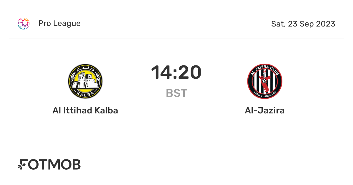 Al Ittihad Kalba vs Al-Jazira - live score, predicted lineups and H2H ...