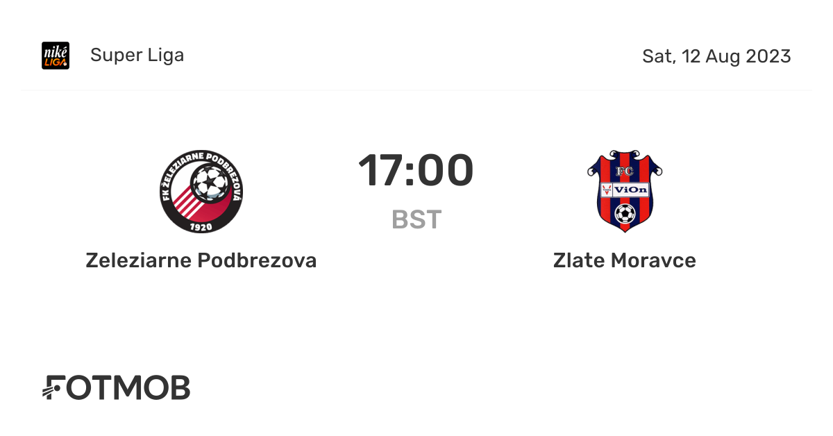 Zeleziarne Podbrezova vs Zlate Moravce - live score, predicted lineups ...