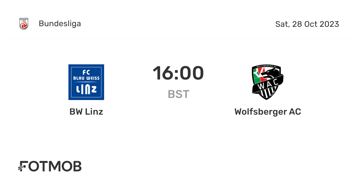 BW Linz vs Wolfsberger AC - live score, predicted lineups and H2H stats.
