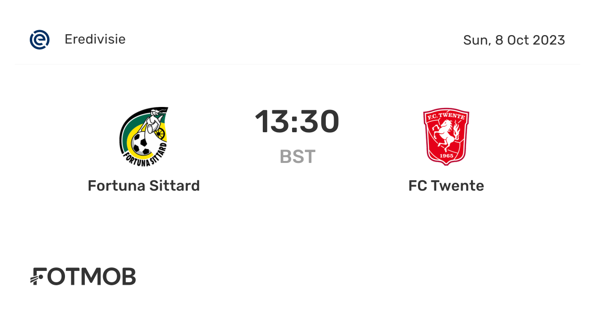 Fortuna Sittard vs FC Twente - live score, predicted lineups and H2H stats