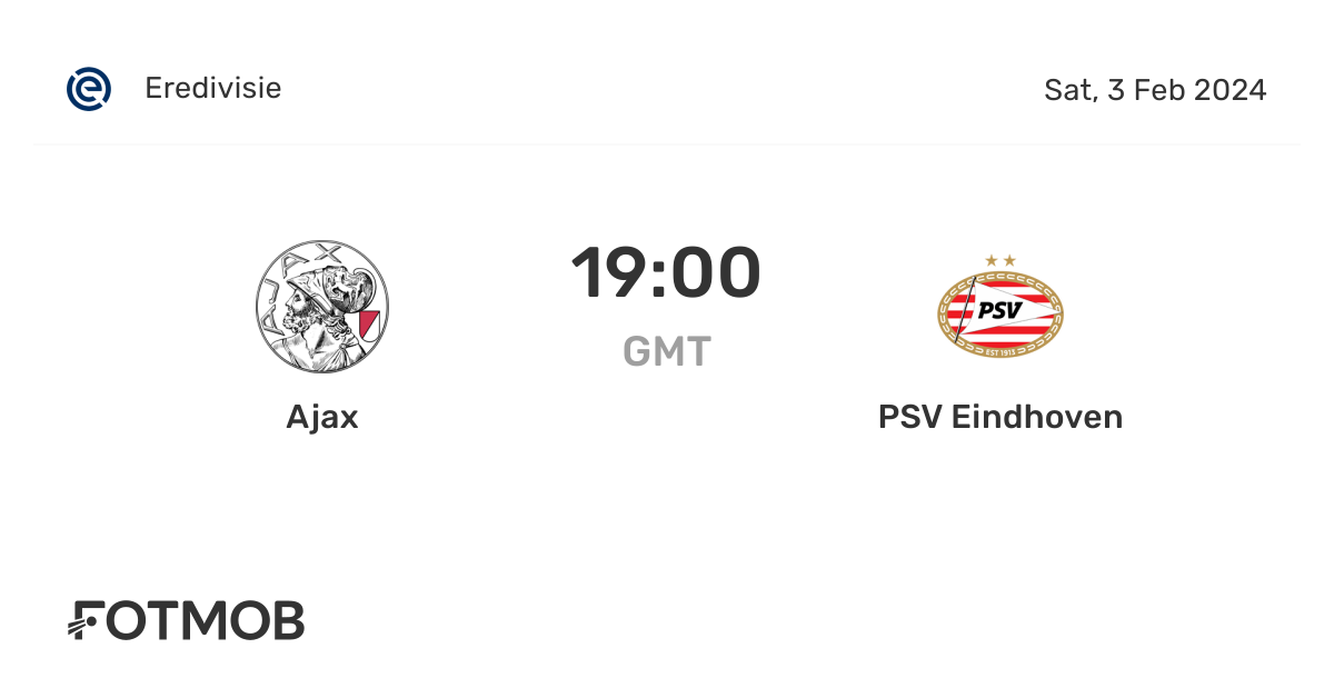 Ajax tegen PSV Eindhoven - live score, voorspelde opstellingen en H2H-statistieken