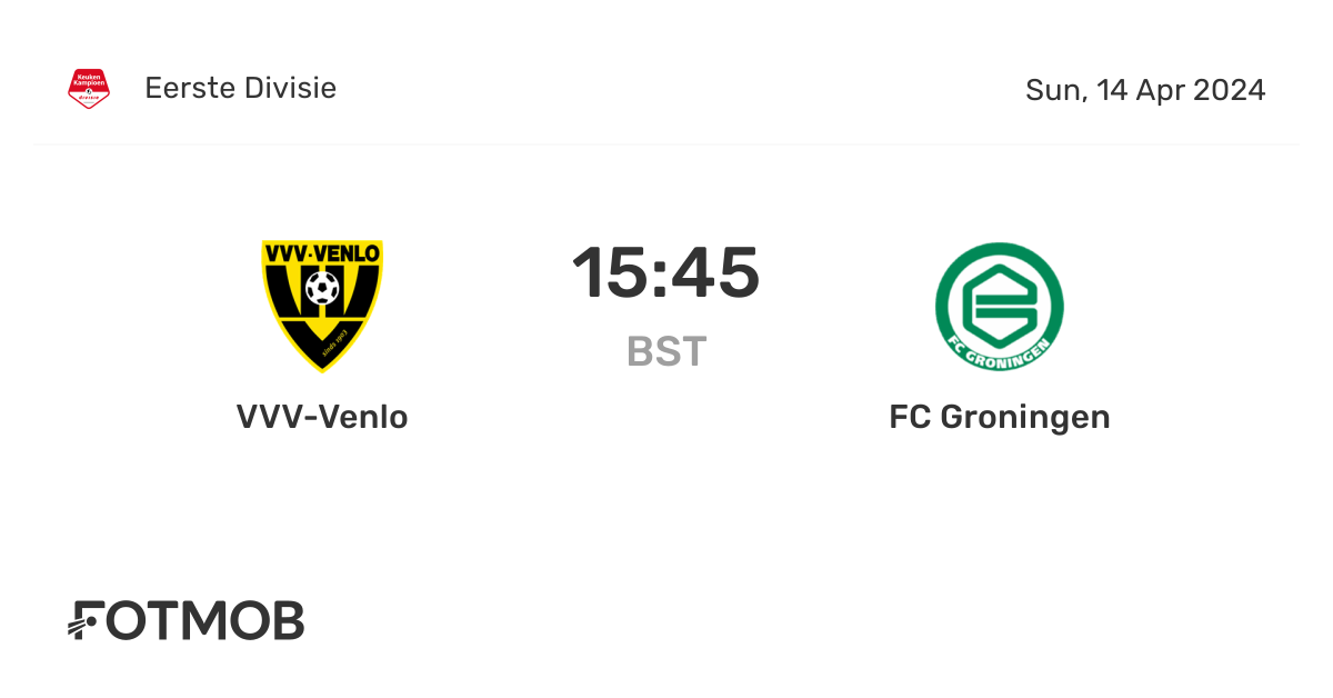 VVV-Venlo tegen FC Groningen - live score, voorspelde opstellingen en ...