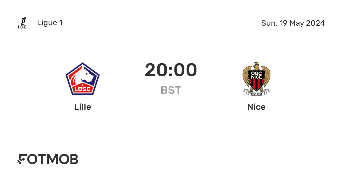 Lille contre Nice - score en direct, compositions probables et ...