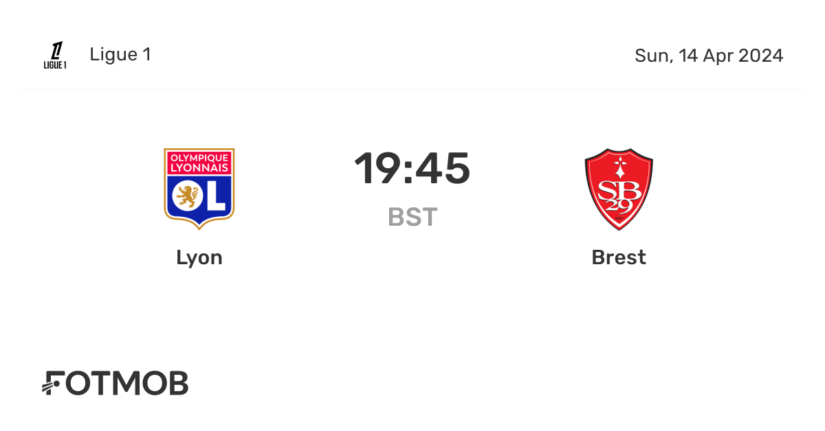 Lyon vs Brest - live score, predicted lineups and H2H stats