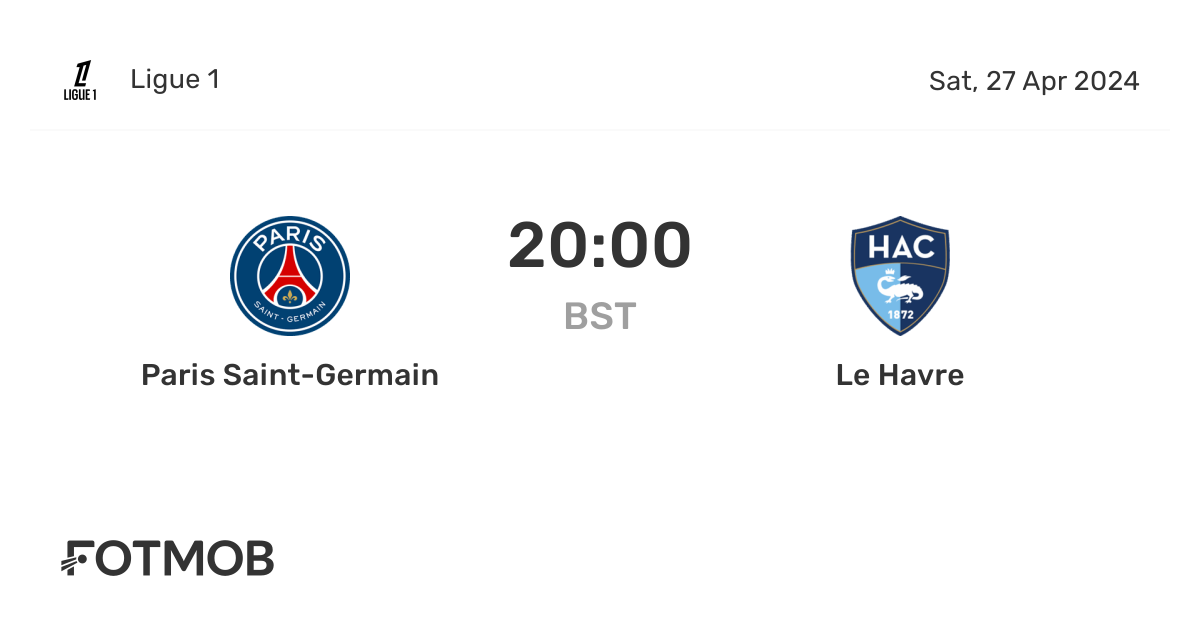 Paris Saint-Germain contre Le Havre - score en direct, compositions probables et statistiques H2H