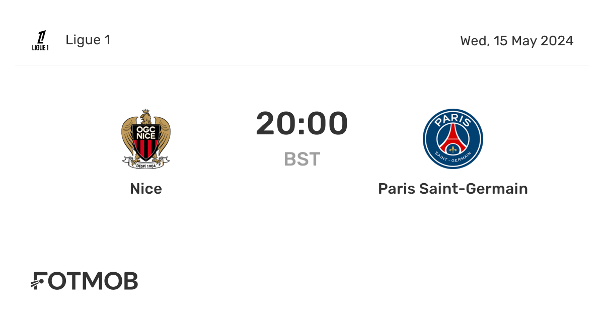 Nice vs Paris Saint-Germain - resultado ao vivo, equipas iniciais ...