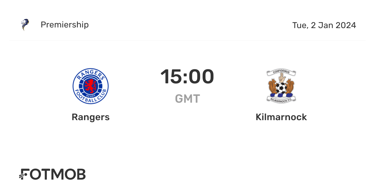 Rangers vs Kilmarnock - live score, predicted lineups and H2H stats.