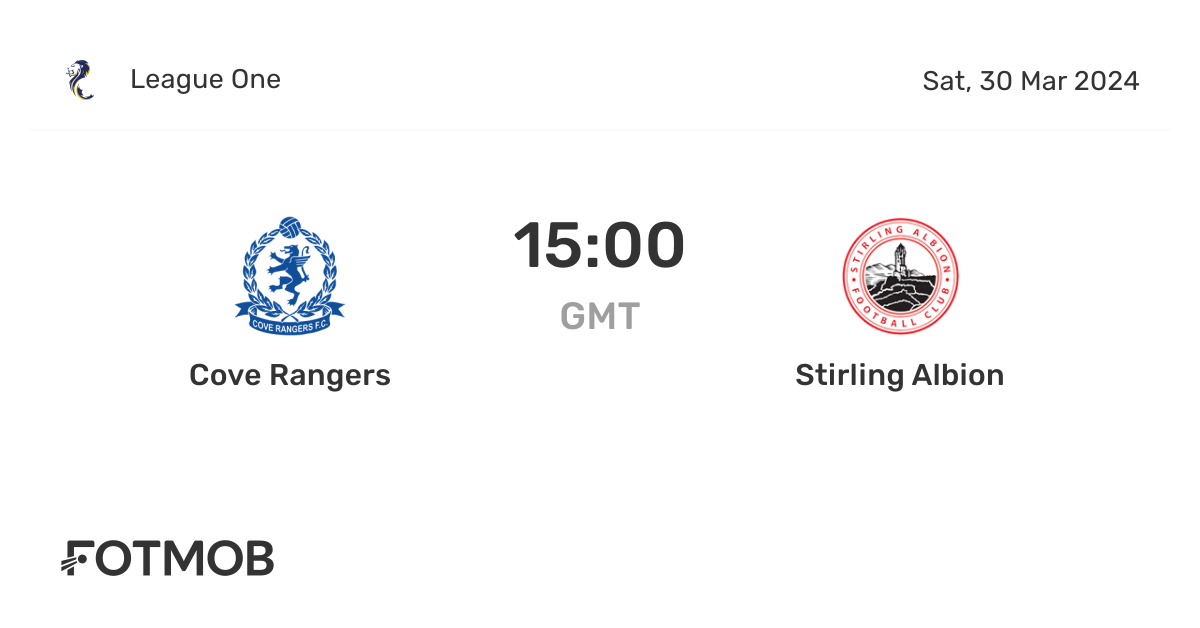 Cove Rangers vs Stirling Albion - live score, predicted lineups and H2H ...