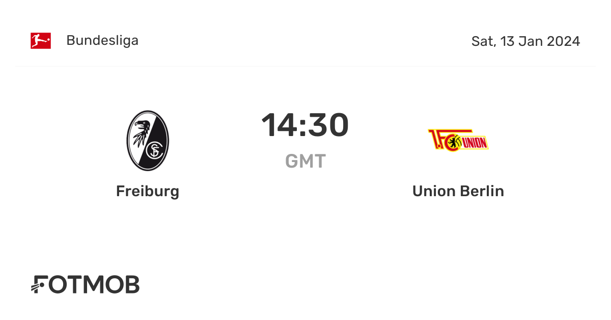 SC Freiburg vs Union Berlin - live score, predicted lineups and H2H stats.