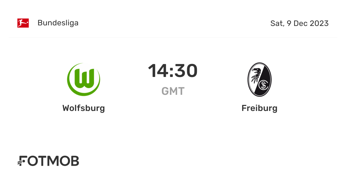 Wolfsburg vs SC Freiburg - live score, predicted lineups and H2H stats.