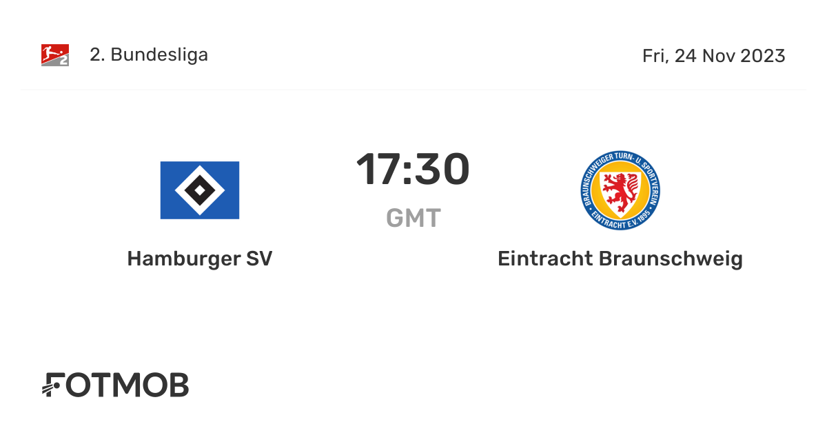 Hamburger SV vs Eintracht Braunschweig - live score, predicted lineups and H2H stats.