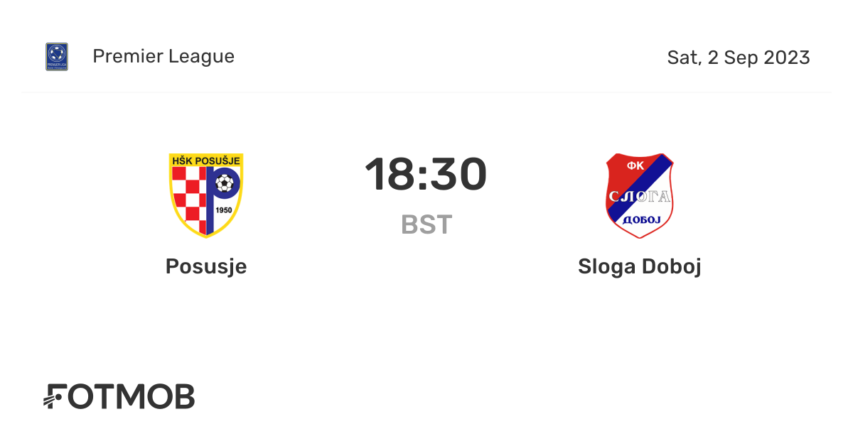 Posusje vs Sloga Doboj - live score, predicted lineups and H2H stats.