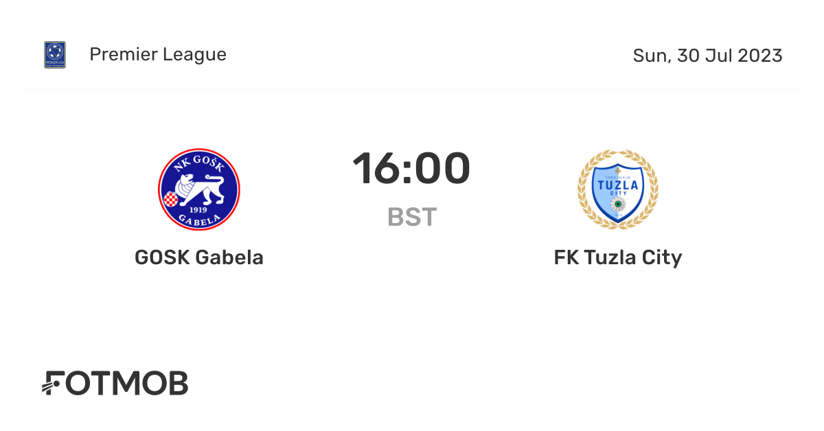 GOSK Gabela vs FK Tuzla City - live score, predicted lineups and H2H stats.