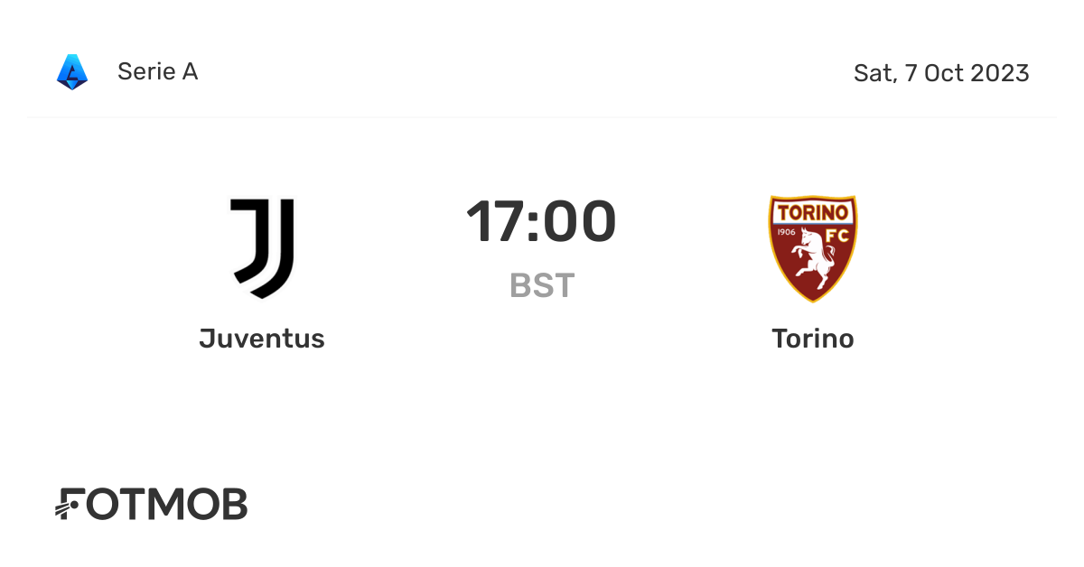 Juventus vs Torino - live score, predicted lineups and H2H stats.