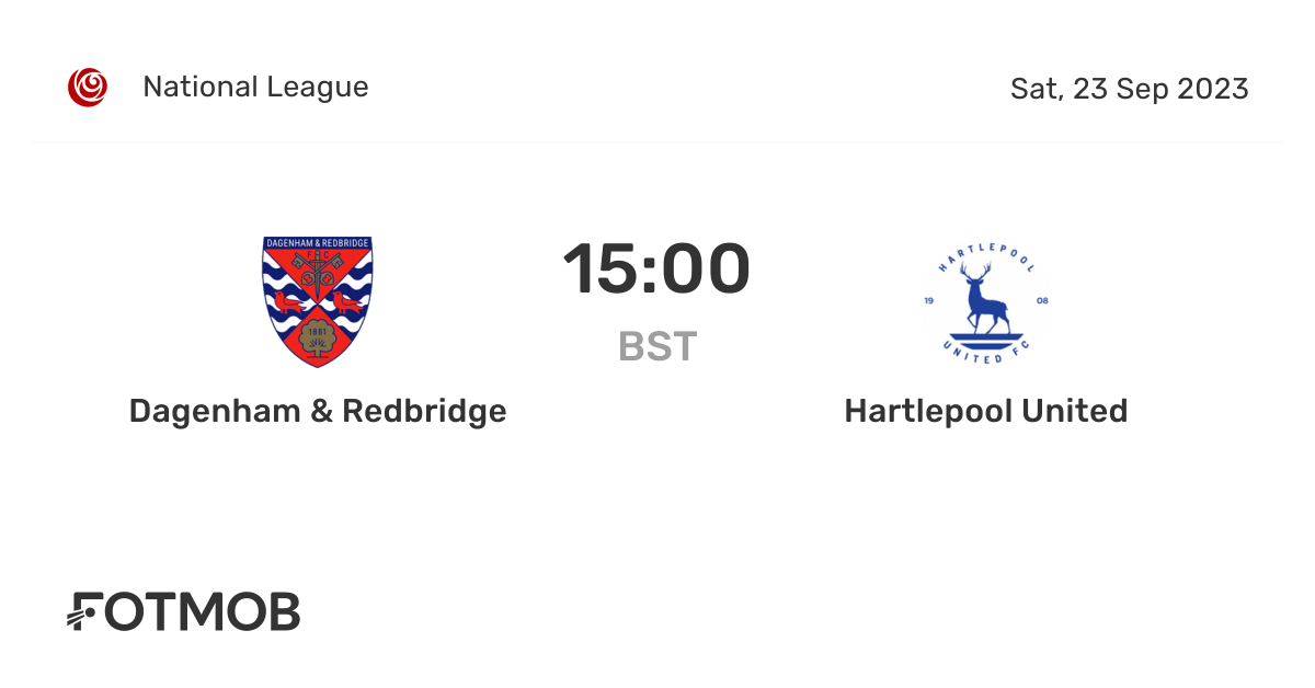 Dagenham & Redbridge vs Hartlepool United - live score, predicted ...