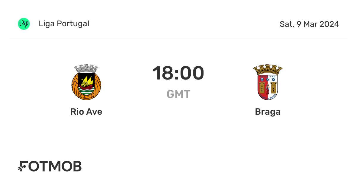 Rio Ave vs Braga - resultado ao vivo, alinhamentos previstos e ...