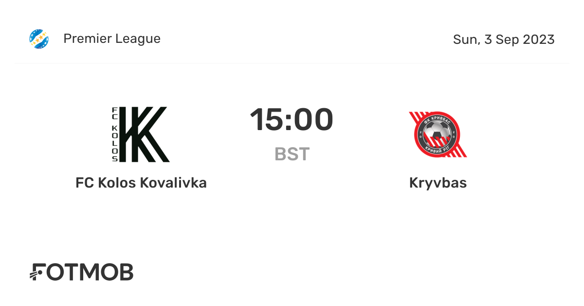 FC Kolos Kovalivka vs Kryvbas - live score, predicted lineups and H2H ...