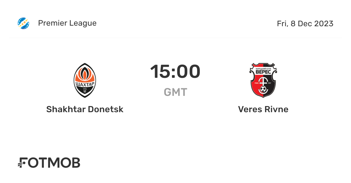 Shakhtar Donetsk vs Veres Rivne - live score, predicted lineups and H2H ...