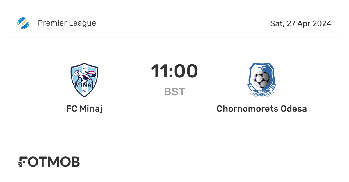 FC Minaj vs Chornomorets Odesa - live score, predicted lineups and H2H ...