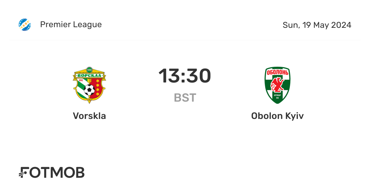Vorskla vs Obolon Kyiv - live score, predicted lineups and H2H stats