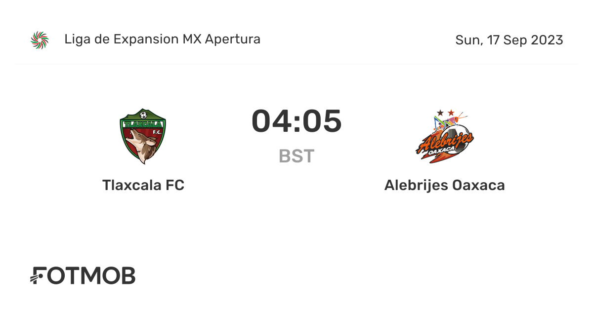 Tlaxcala FC vs Alebrijes Oaxaca - live score, predicted lineups and H2H ...