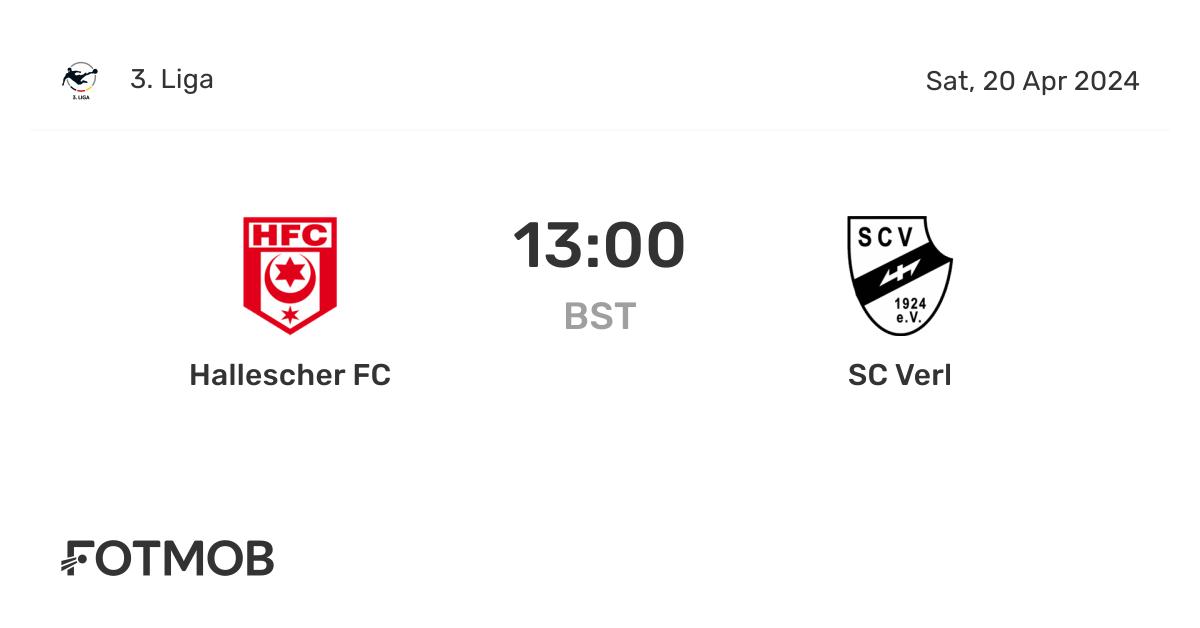 Hallescher FC vs SC Verl - live score, predicted lineups and H2H stats