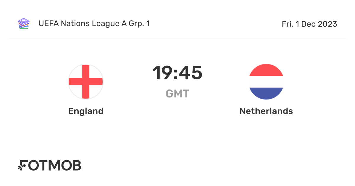 England vs Netherlands - live score, predicted lineups and H2H stats.