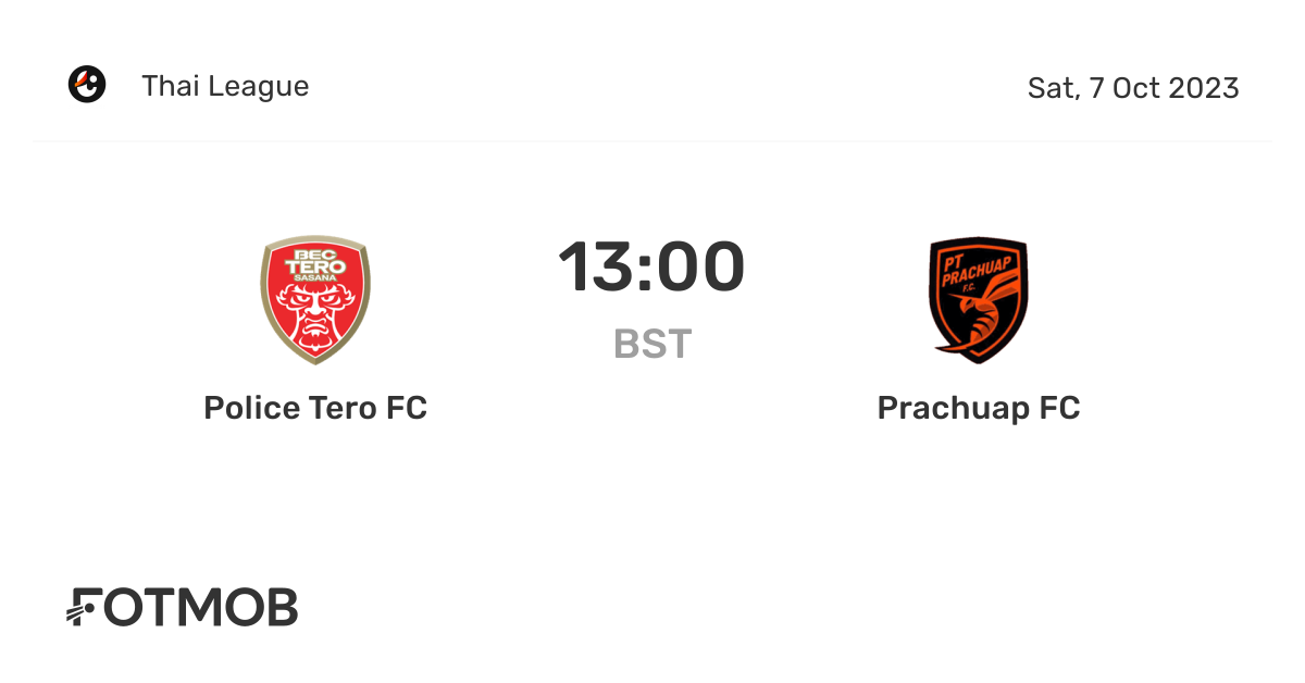 Police Tero FC vs Prachuap FC - live score, predicted lineups and H2H ...