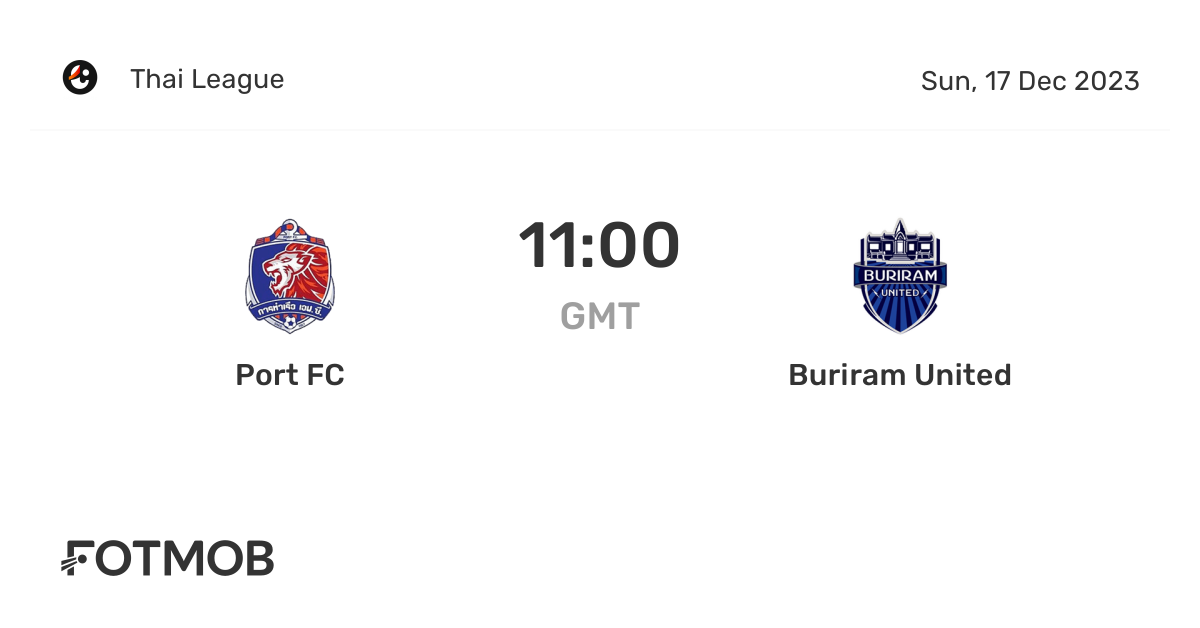 Port FC vs Buriram United - live score, predicted lineups and H2H stats.