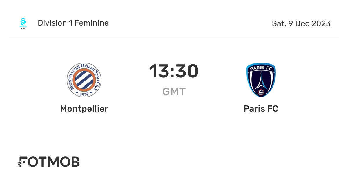 Montpellier vs Paris FC - live score, predicted lineups and H2H stats.