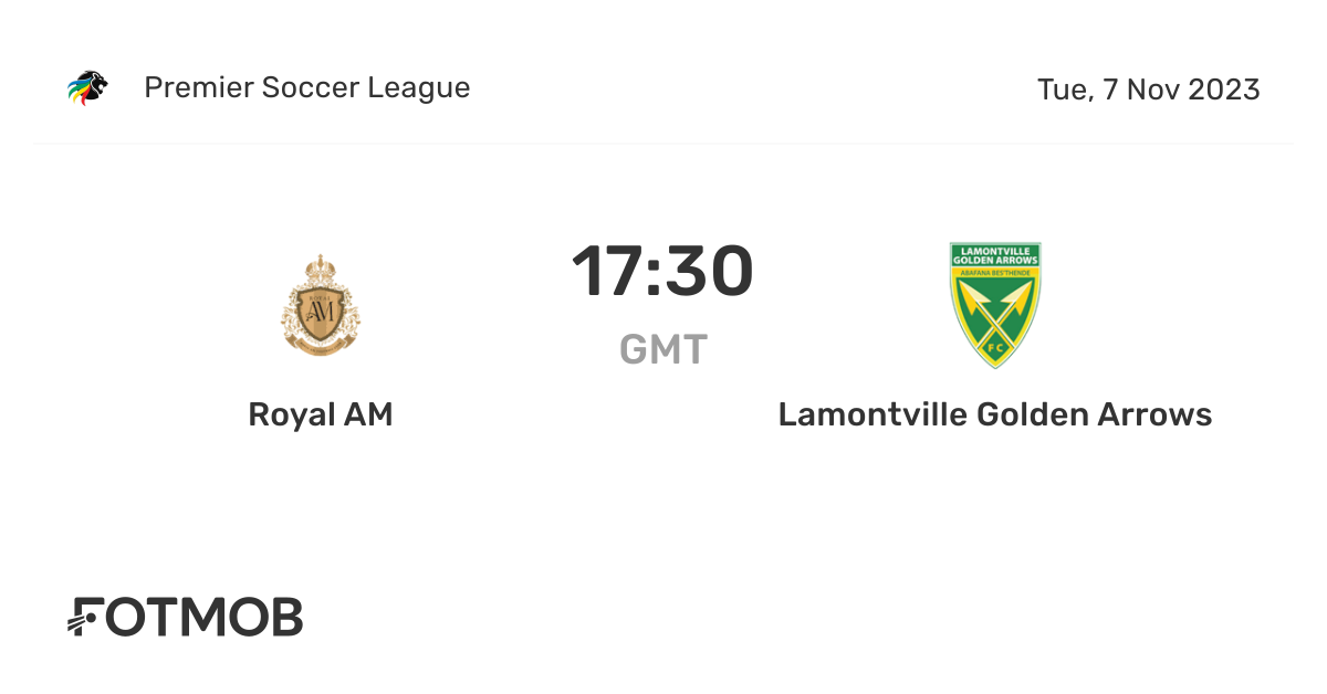 Royal AM vs Lamontville Golden Arrows - live score, predicted lineups ...