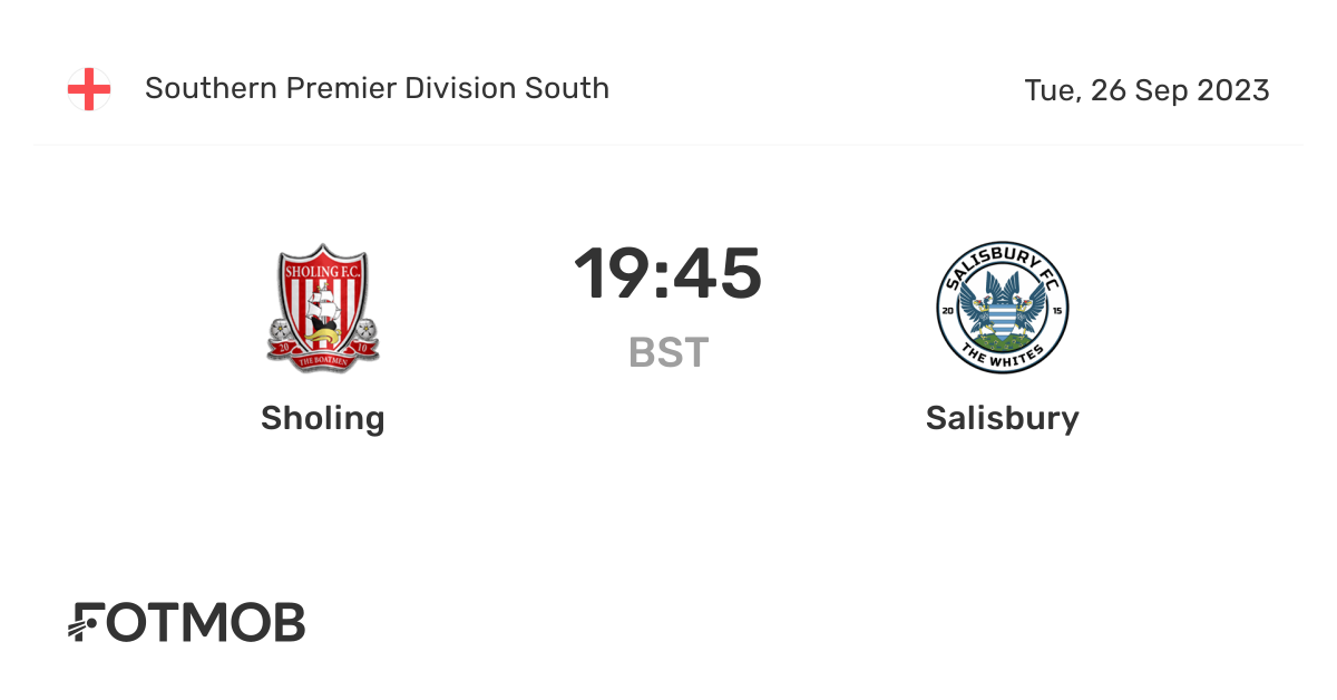 Sholing vs Salisbury - live score, predicted lineups and H2H stats.