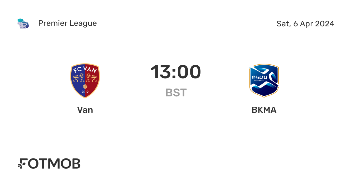 Van vs BKMA - resultado ao vivo, alinhamentos previstos e estatísticas H2H