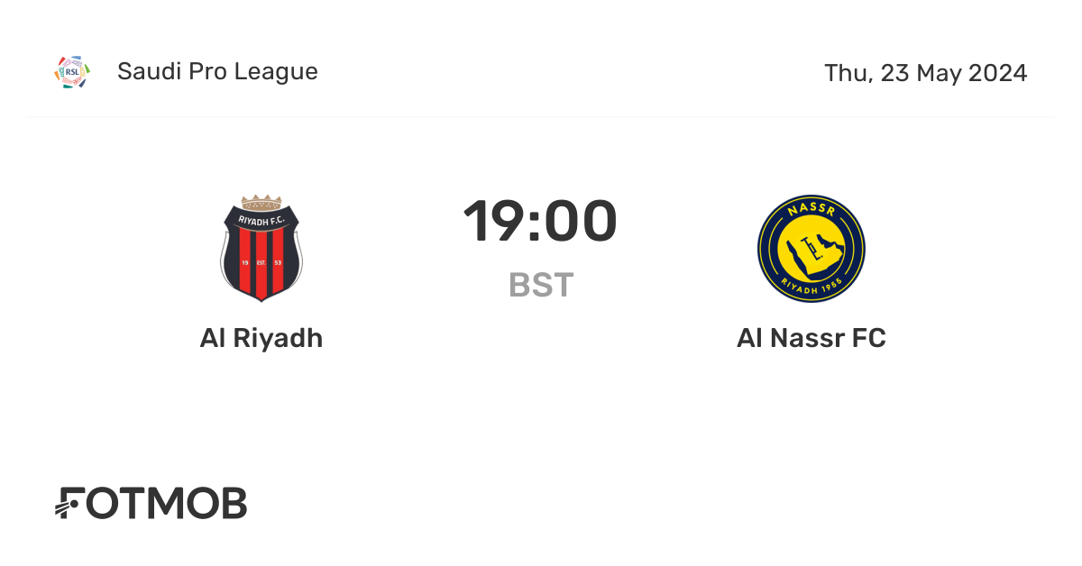 Al Riyadh Vs Al Nassr Fc Live Score Predicted Lineups And H2h Stats