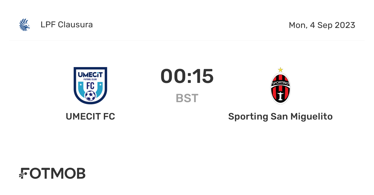 UMECIT FC vs Sporting San Miguelito - live score, predicted lineups and ...