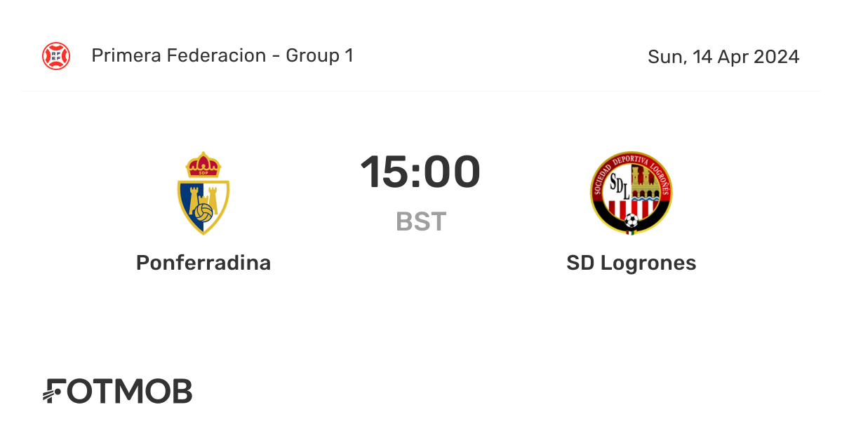 Ponferradina vs SD Logrones - live score, predicted lineups and H2H stats