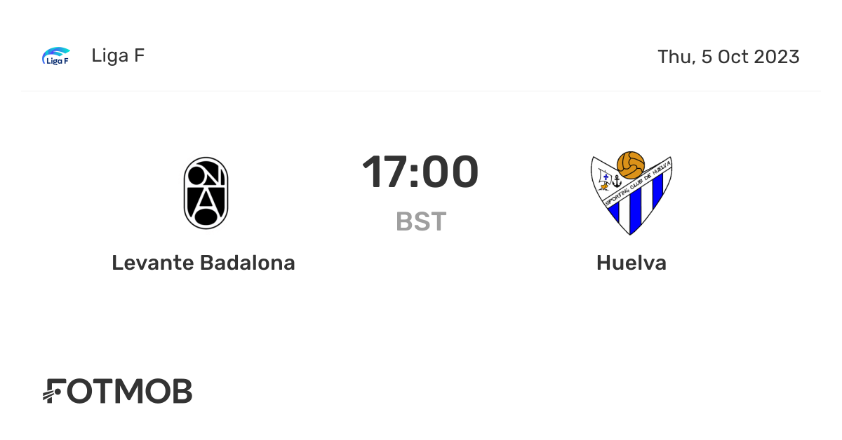 Levante Las Planas vs Huelva - live score, predicted lineups and H2H stats.