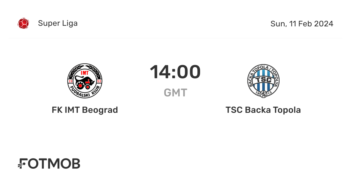 FK IMT Beograd vs TSC Backa Topola - live score, predicted lineups and ...