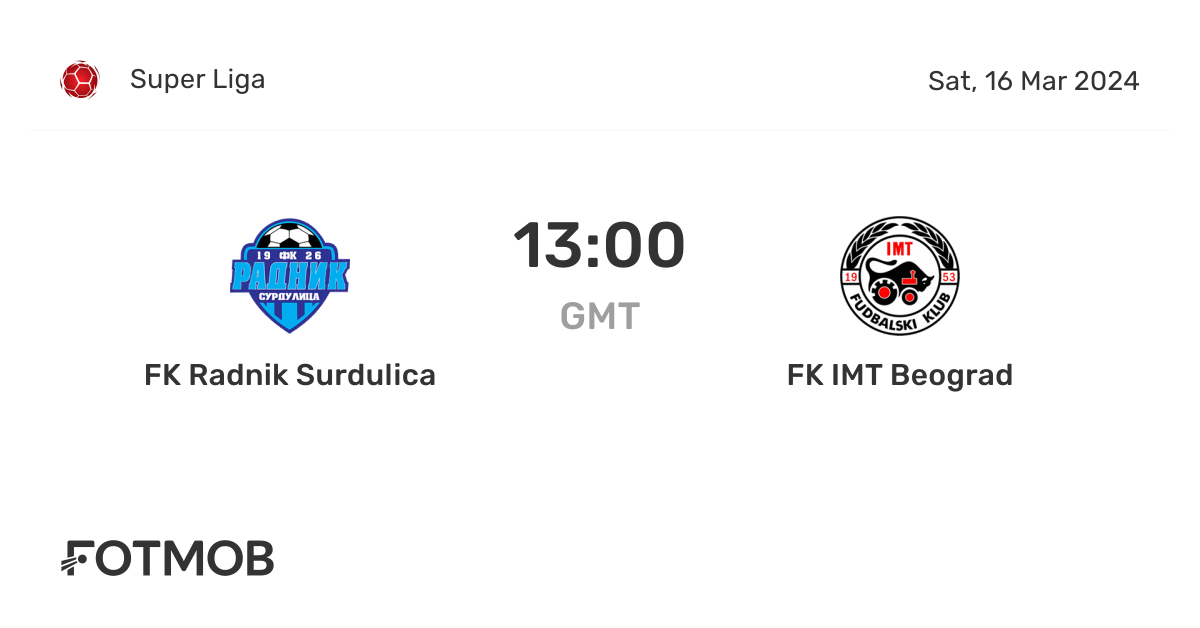 FK Radnik Surdulica vs FK IMT Beograd - live score, predicted lineups ...