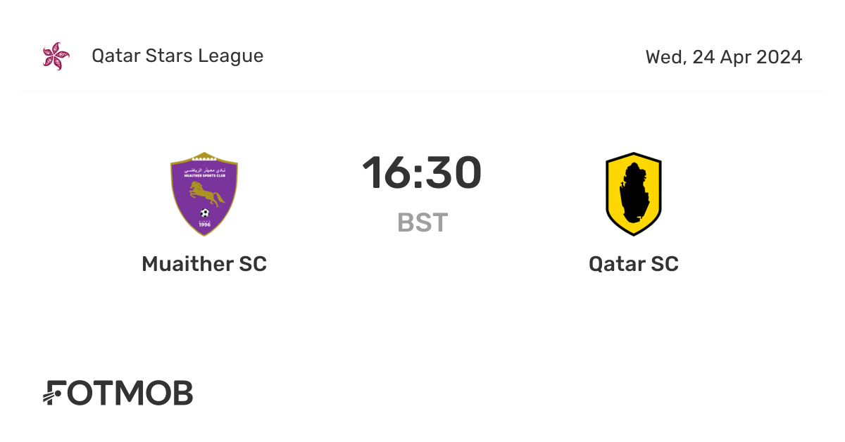 Muaither SC vs Qatar SC - live score, predicted lineups and H2H stats