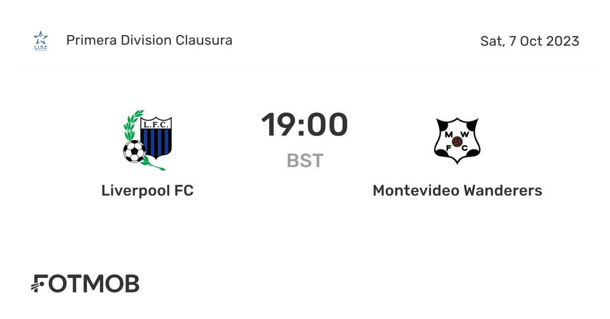 Liverpool FC vs Montevideo Wanderers - live score, predicted lineups ...