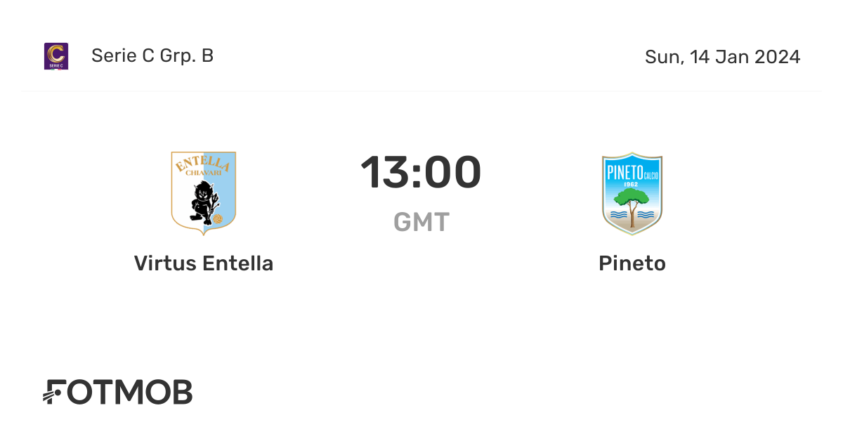 Virtus Entella vs ASD Pineto - live score, predicted lineups and H2H stats