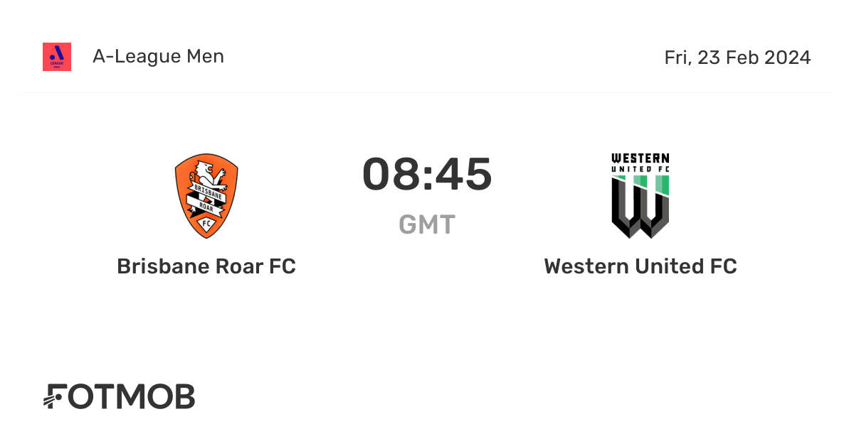 Brisbane Roar FC vs Western United FC - live score, predicted lineups and H2H stats
