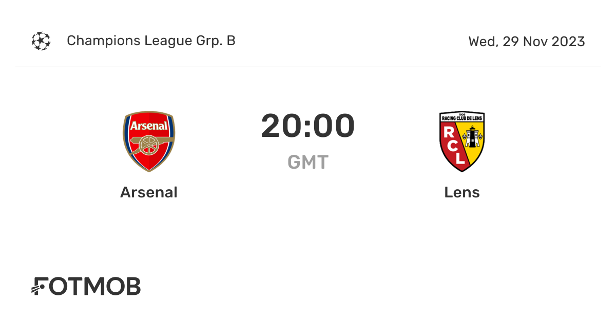 Arsenal vs Lens - live score, predicted lineups and H2H stats
