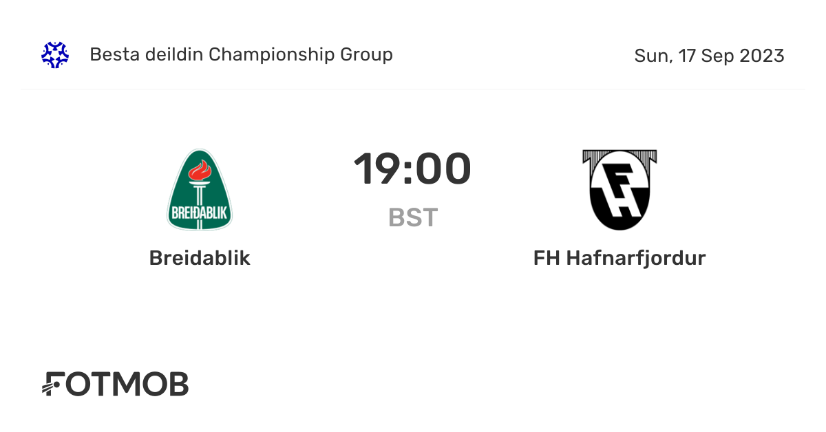 Breidablik vs FH Hafnarfjordur - live score, predicted lineups and H2H ...