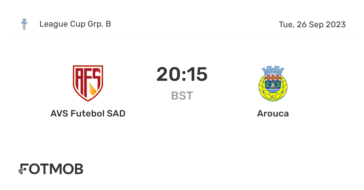 AVS Futebol SAD vs Arouca - live score, predicted lineups and H2H stats.