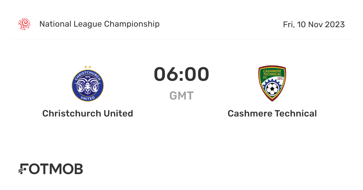 Christchurch United vs Cashmere Technical - live score, predicted ...