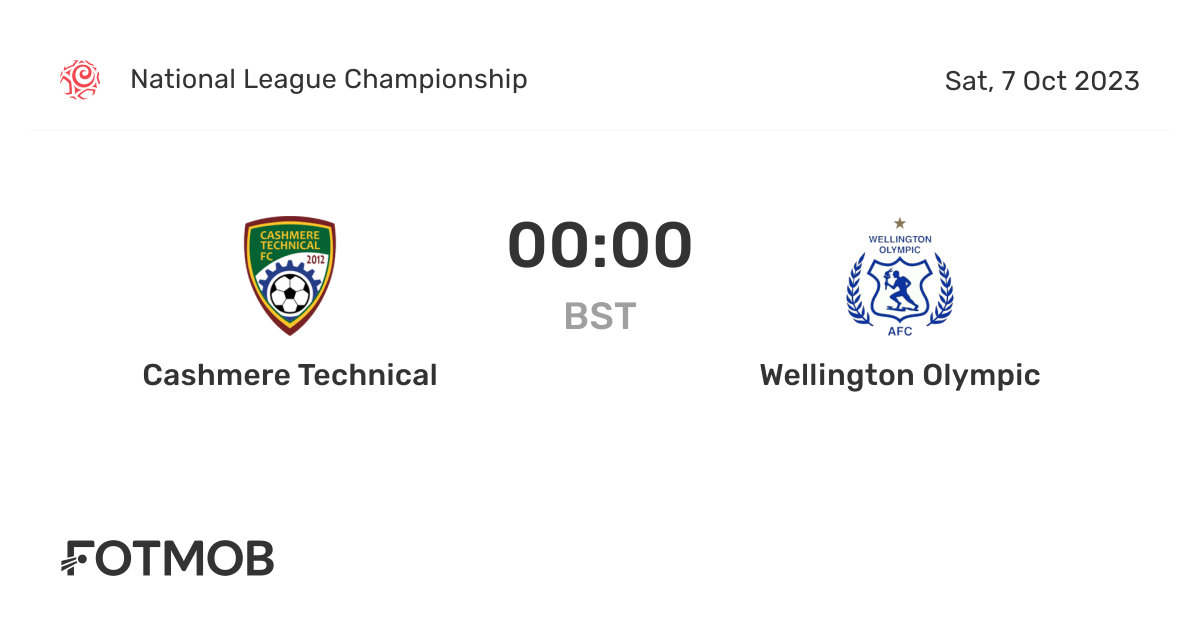 Cashmere Technical vs Wellington Olympic - live score, predicted ...